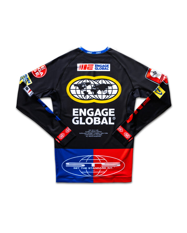 Racer (Black) Long Sleeve Rash Guard - Engage® NZ