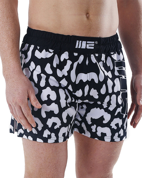 Engage Leopard MMA Hybrid Shorts Black & White - Engage® NZ